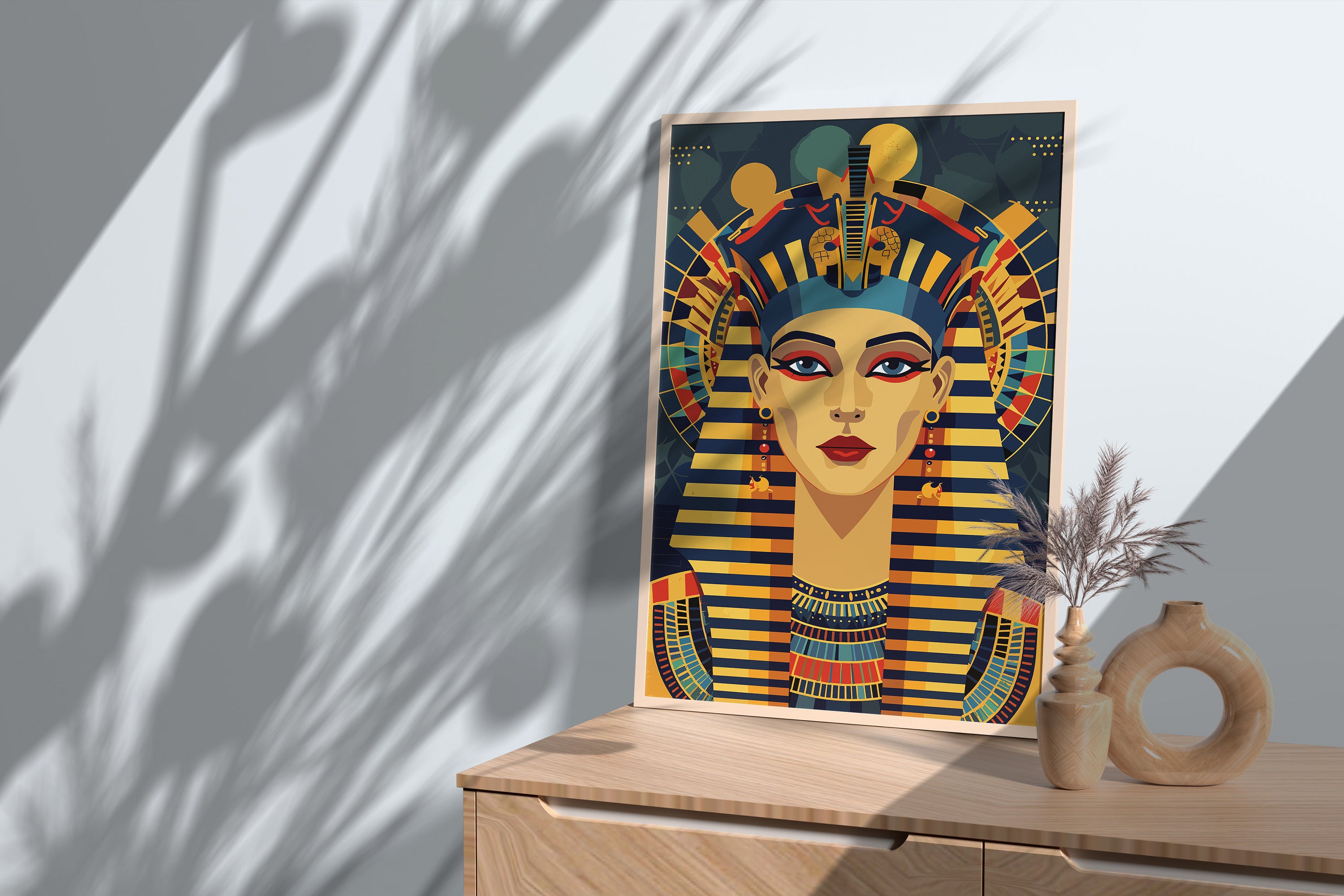 Cleopatra Art Deco Portrait | Egyptian Great Queen | Art Deco Wall Art ...