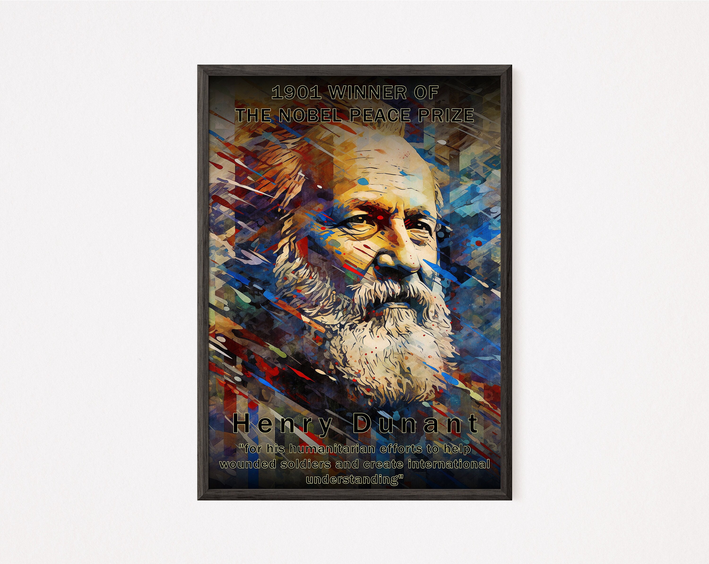 Henry Dunant: 1901 Nobel Peace Prize Digital Poster - Home Decor - Wall ...