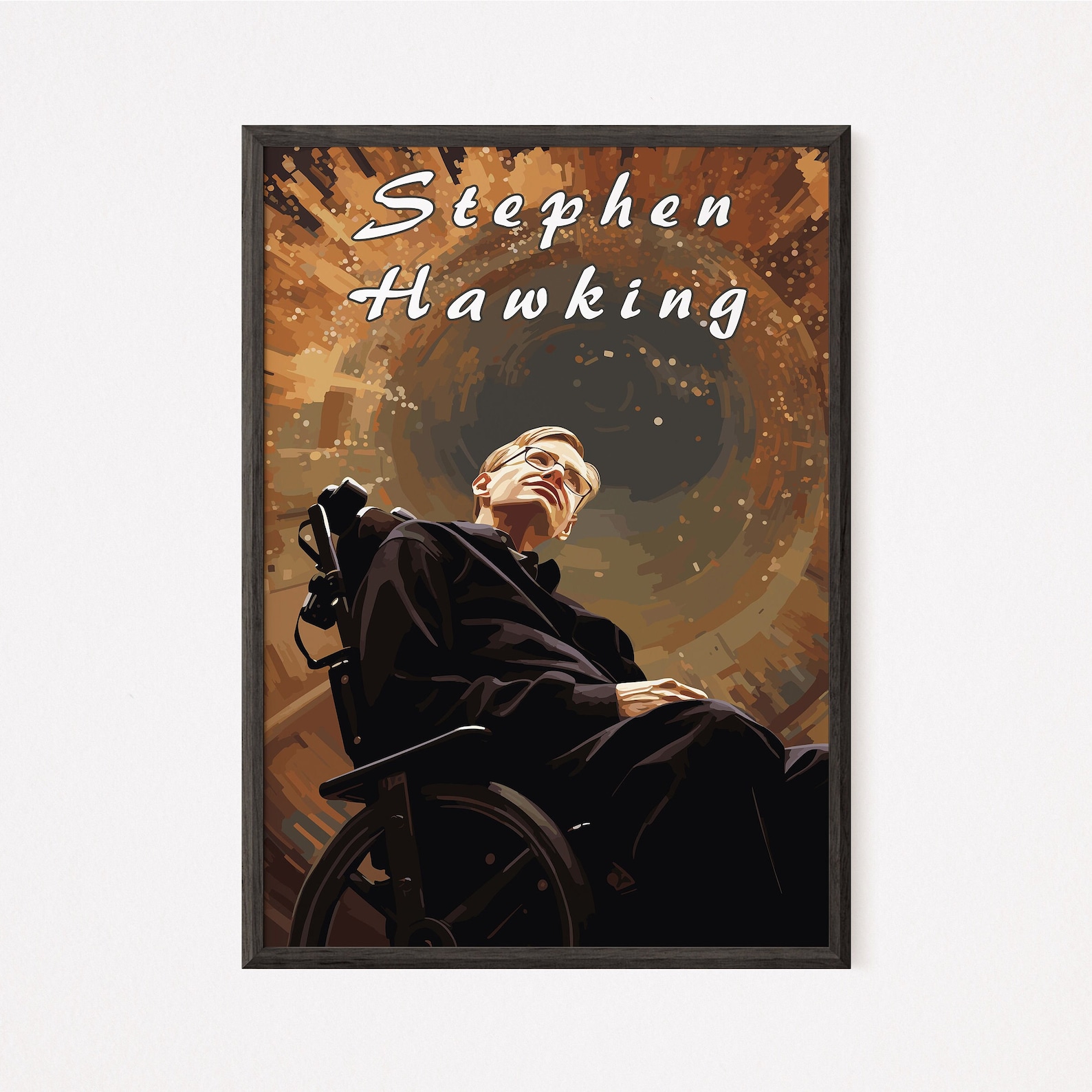 Stephen Hawking Vector Portrait Poster - Tribute to Physics Genius ...