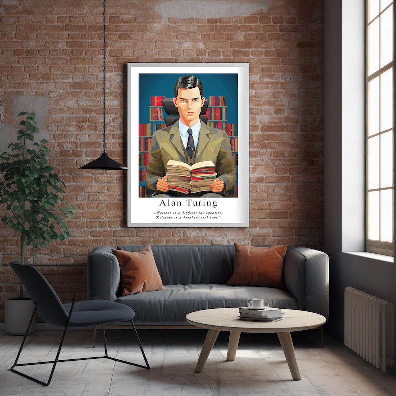 Alan Turing Digital Poster - Science Quote Illustration - Computer ...