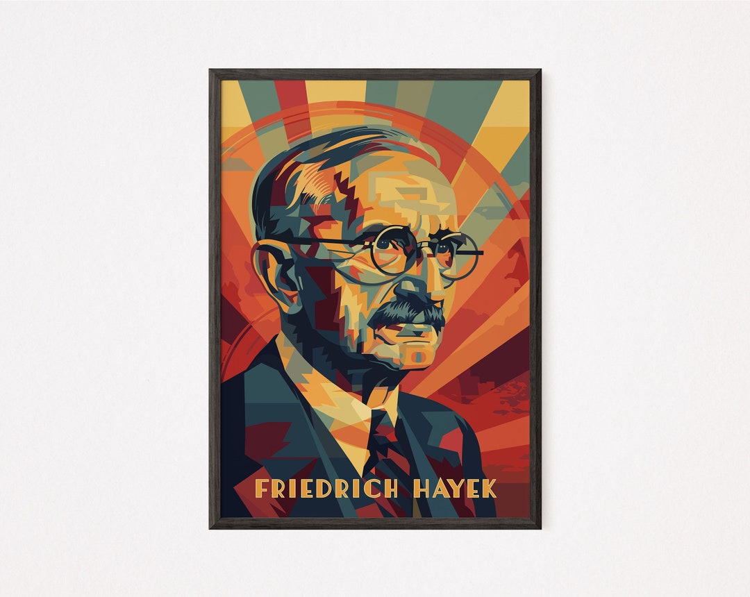 Friedrich Hayek Art Deco Portrait | A Iconic Economist | Wall Art ...