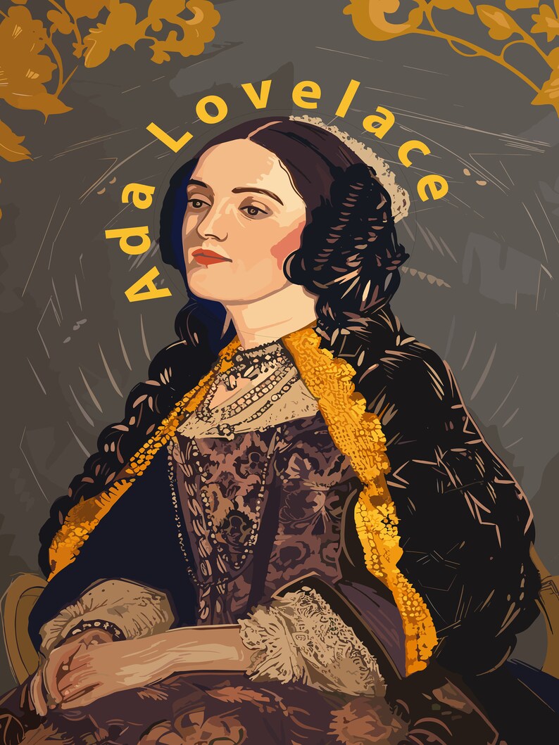 Ada Lovelace Art Deco Portrait | Women's in Science - Icon | Art Deco ...