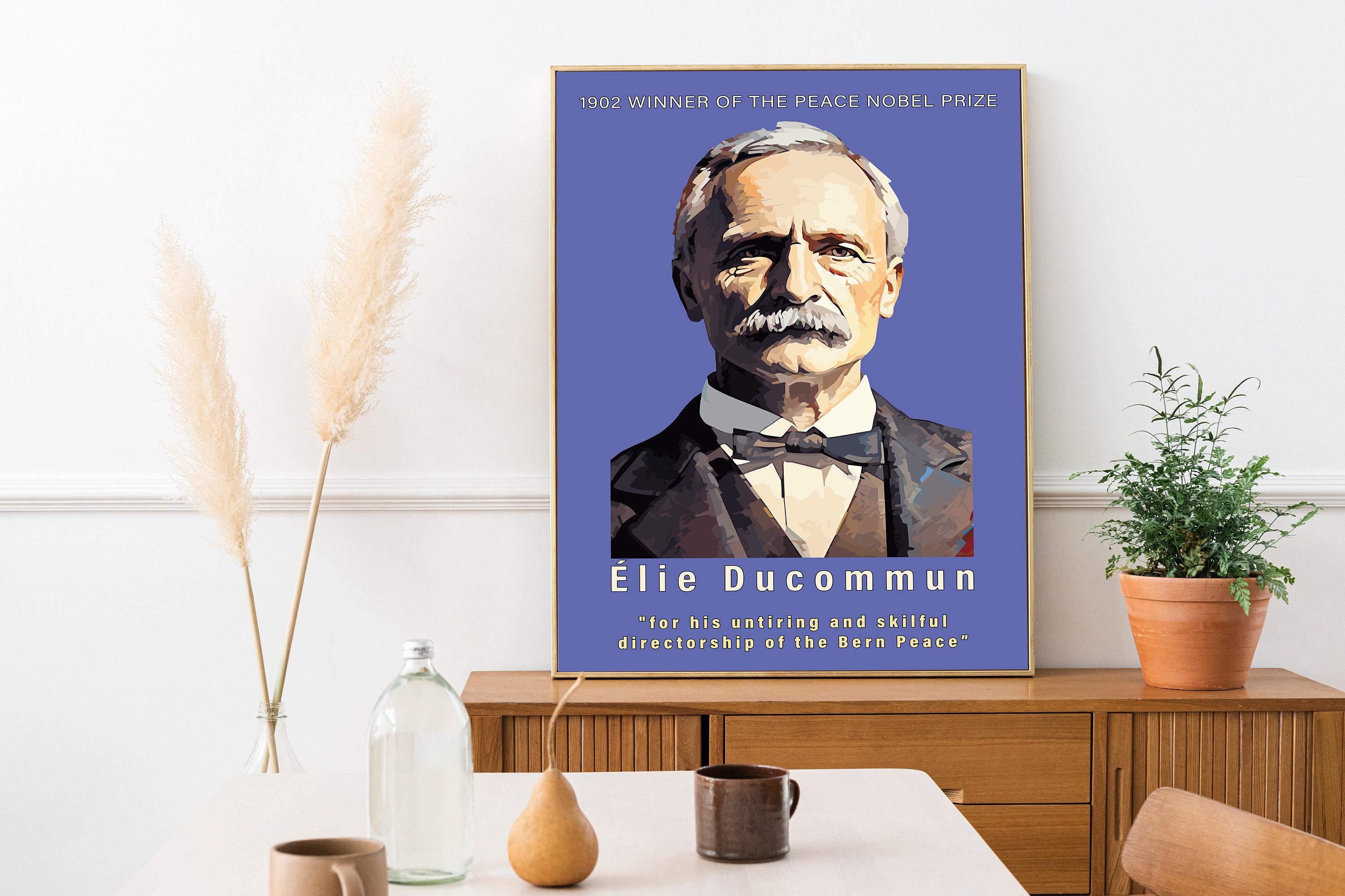 Élie Ducommun: 1902 Nobel Peace Prize Digital Poster Home - Etsy