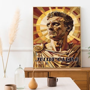 Julius Caesar Art Deco Portrait | Iconic Emperor | Wall Art | Home ...
