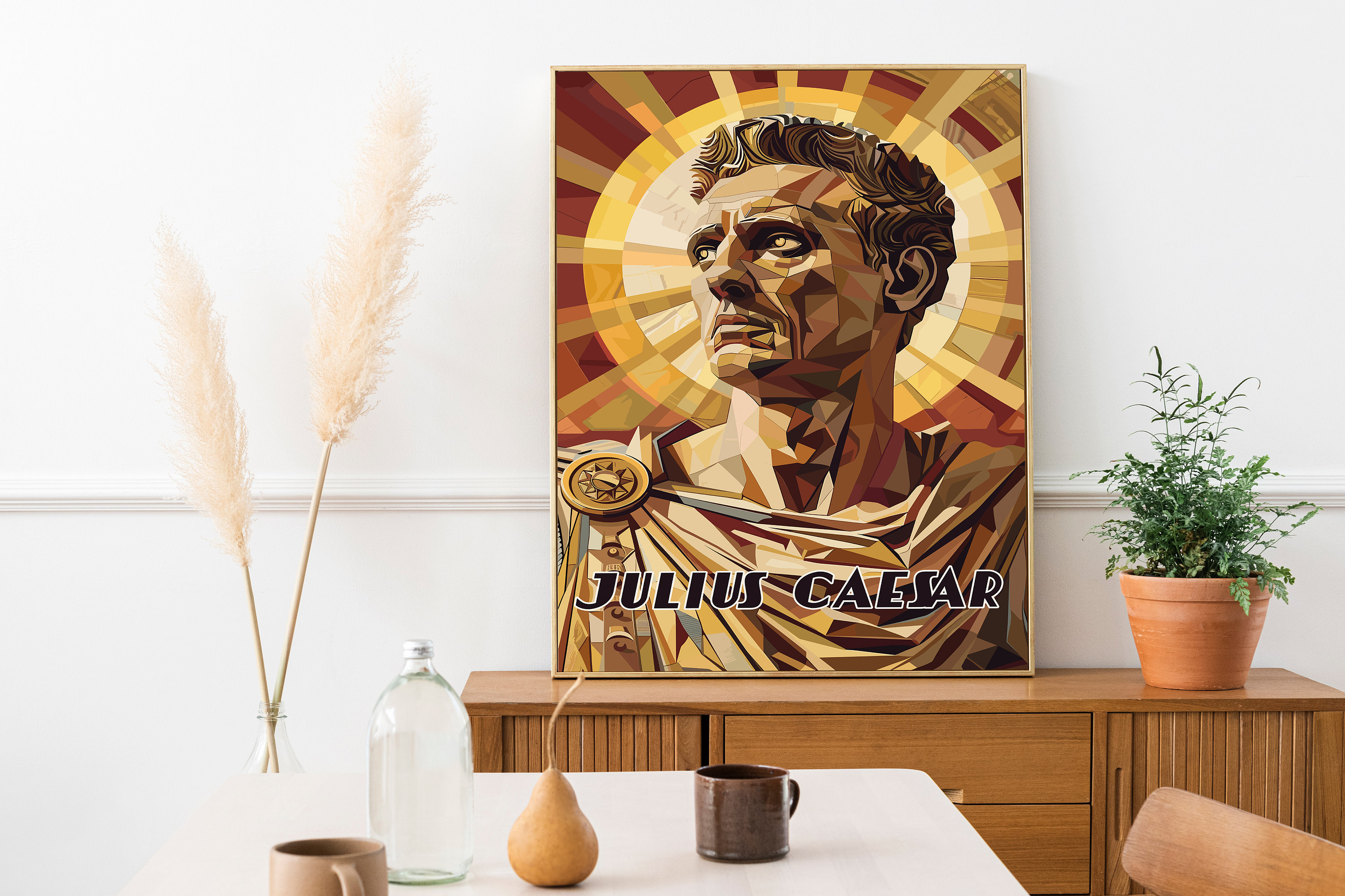 Julius Caesar Art Deco Portrait | Iconic Emperor | Wall Art | Home ...