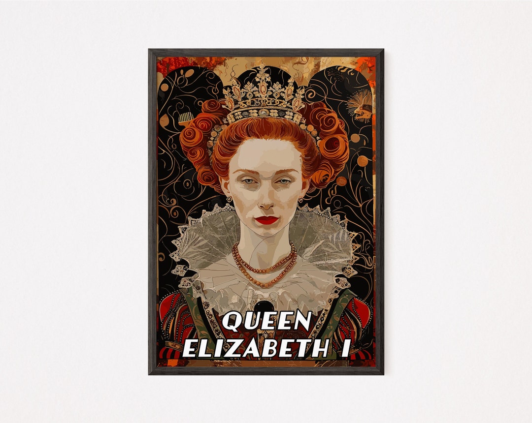 Queen Elizabeth I Art Deco Portrait | Iconic Queen | Wall Art | Home ...