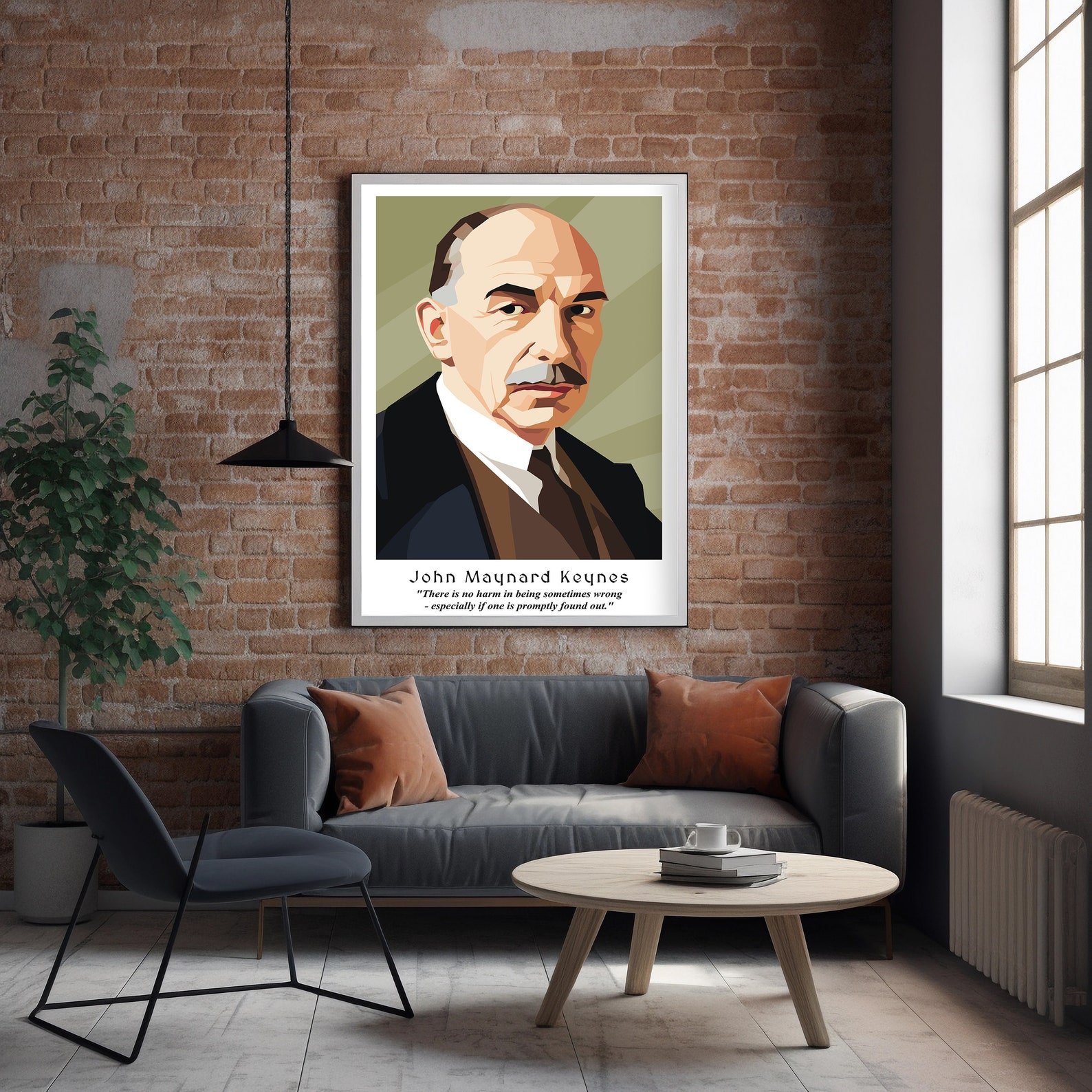 John Maynard Keynes Art Deco Print - Digital Download - Portrait of the ...