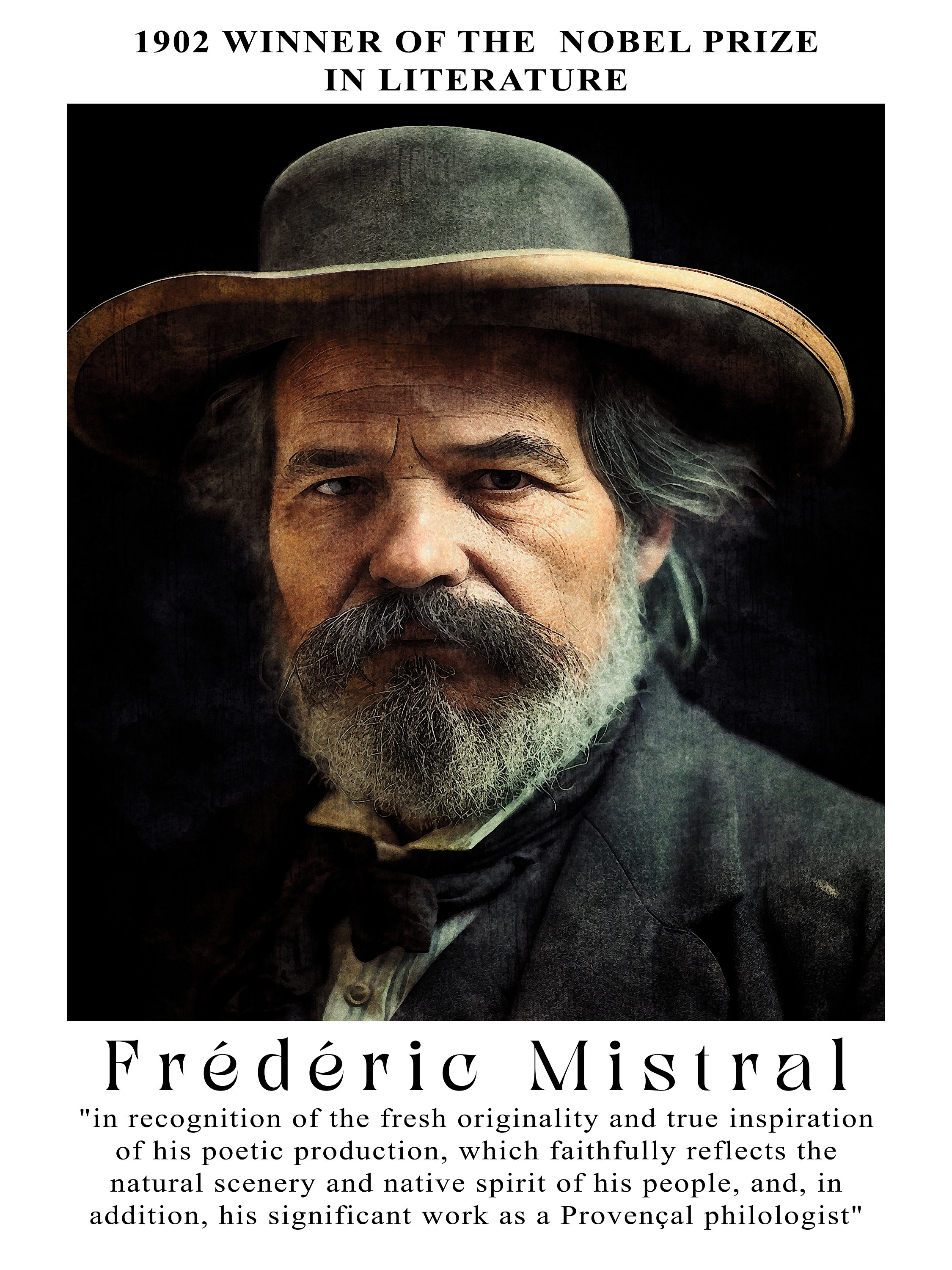 Frédéric Mistral: 1904 Nobel Prize in Literature Digital Poster Home ...