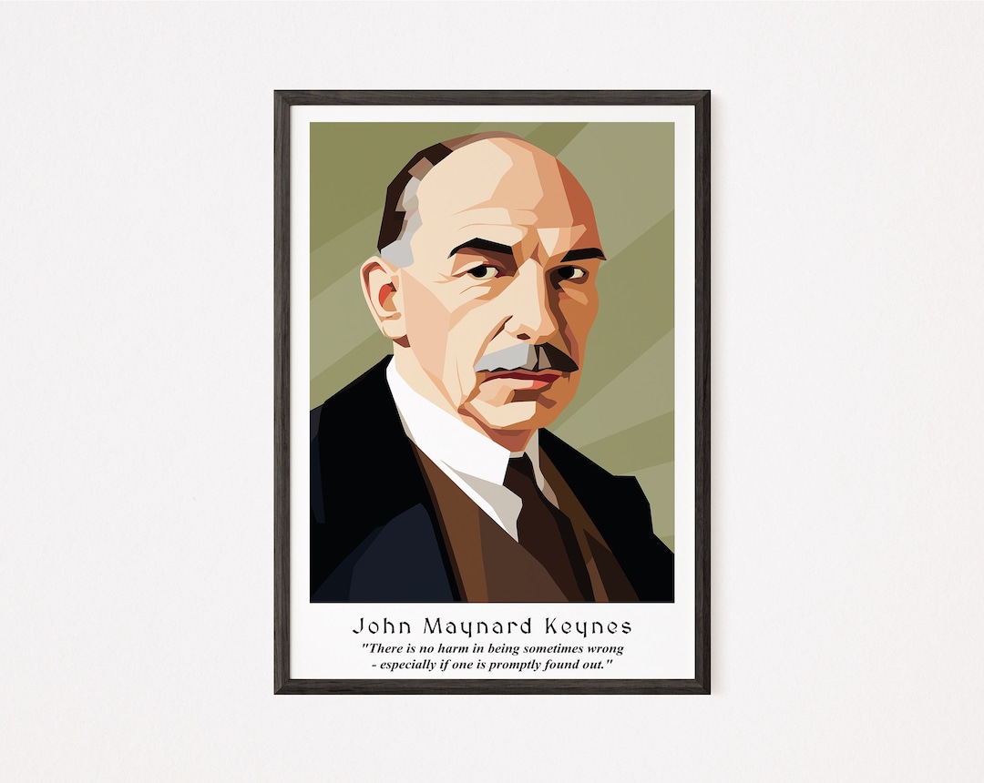 John Maynard Keynes Art Deco Print - Digital Download - Portrait of the ...