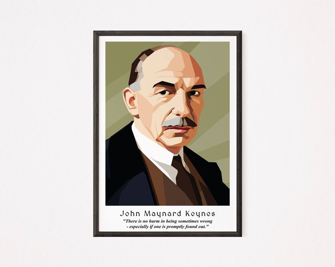 John Maynard Keynes Art Deco Print - Digital Download - Portrait of the ...