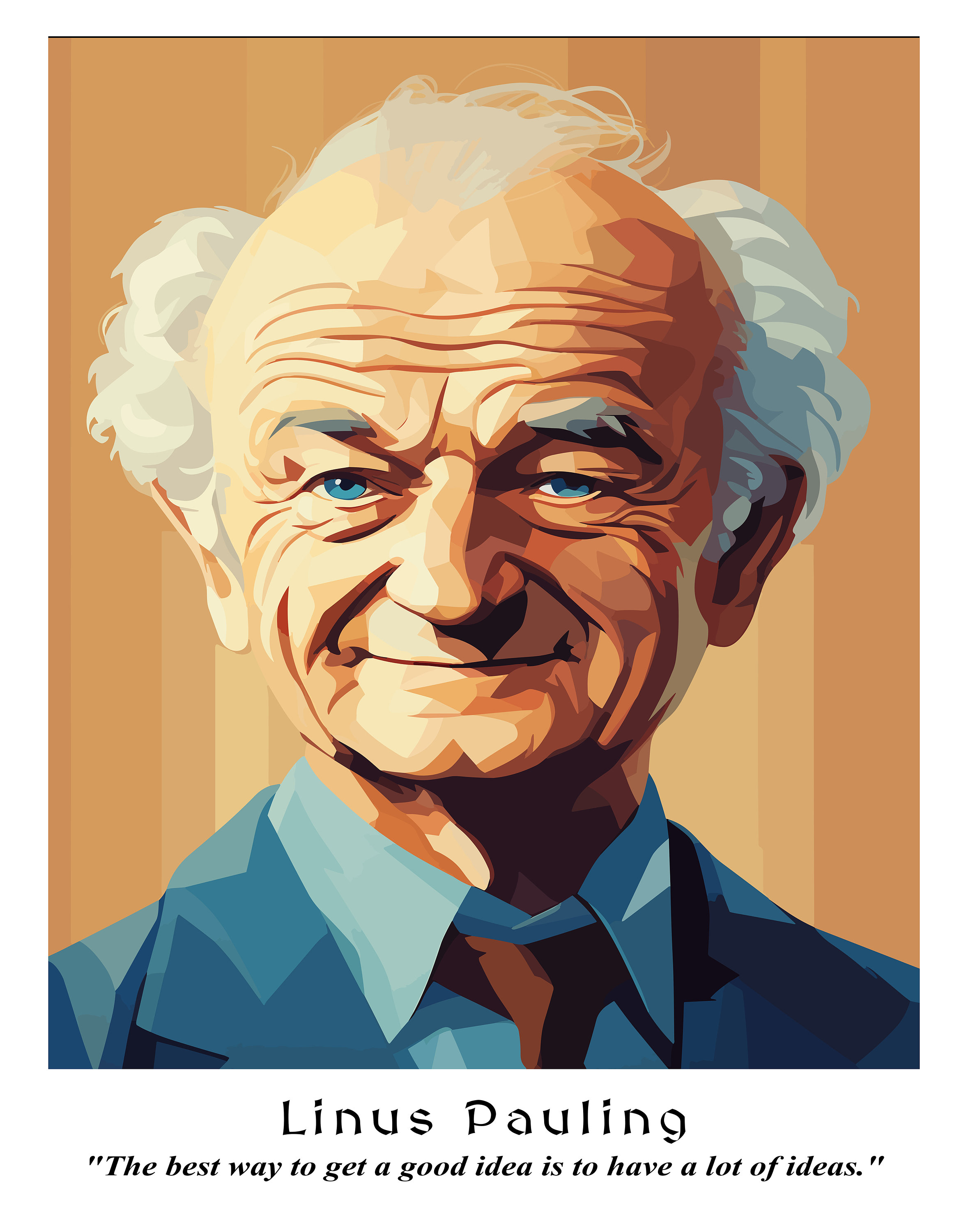 Linus Pauling Digital Poster: Inspiring Science Artwork for Kids and ...