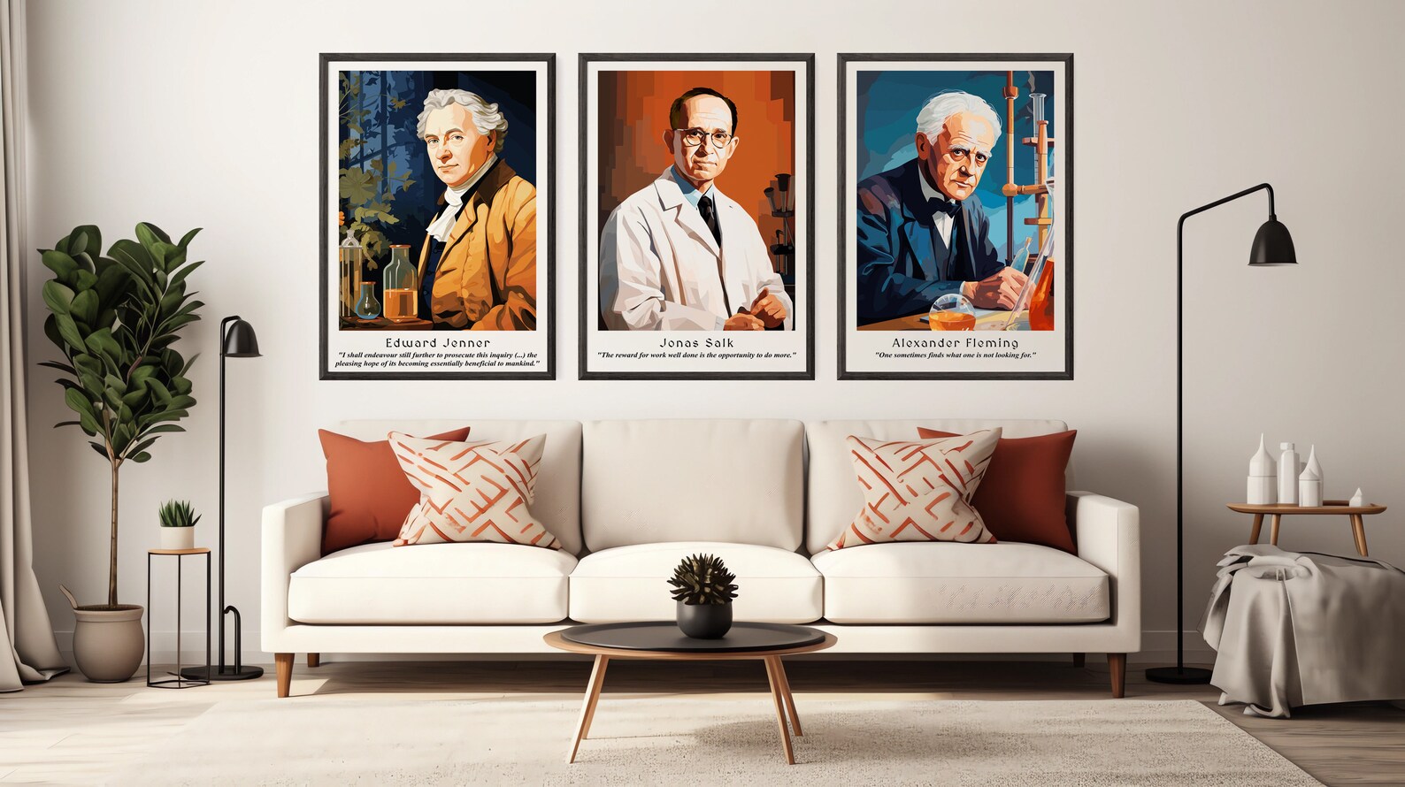 Scientists in Art Deco Style, Digital Prints of Fleming, Jenner and ...