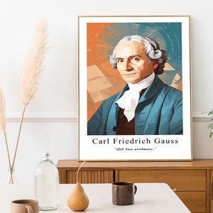 Carl Friedrich Gauss Portrait Poster - Math Genius Illustration ...