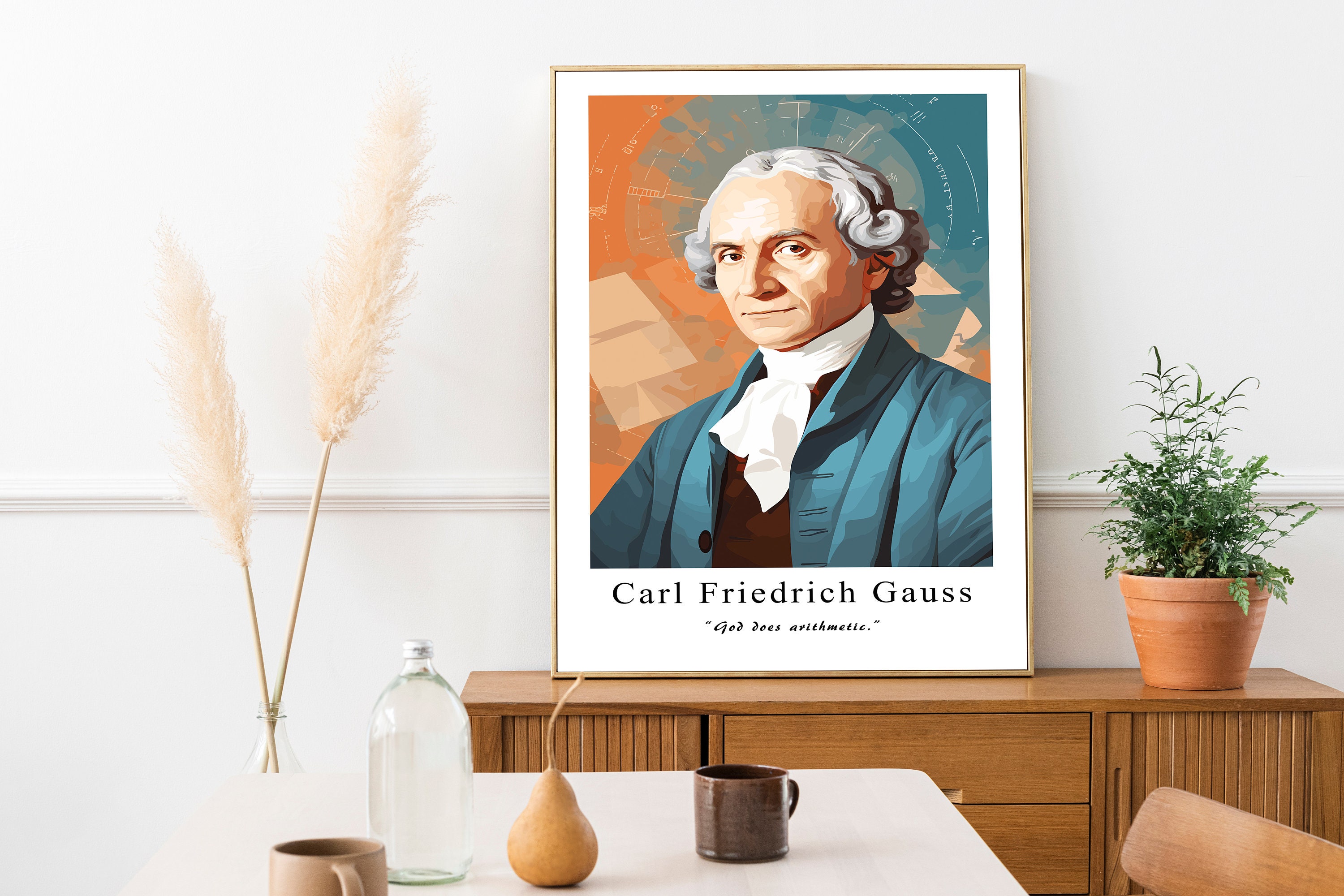 Carl Friedrich Gauss Portrait Poster - Math Genius Illustration ...