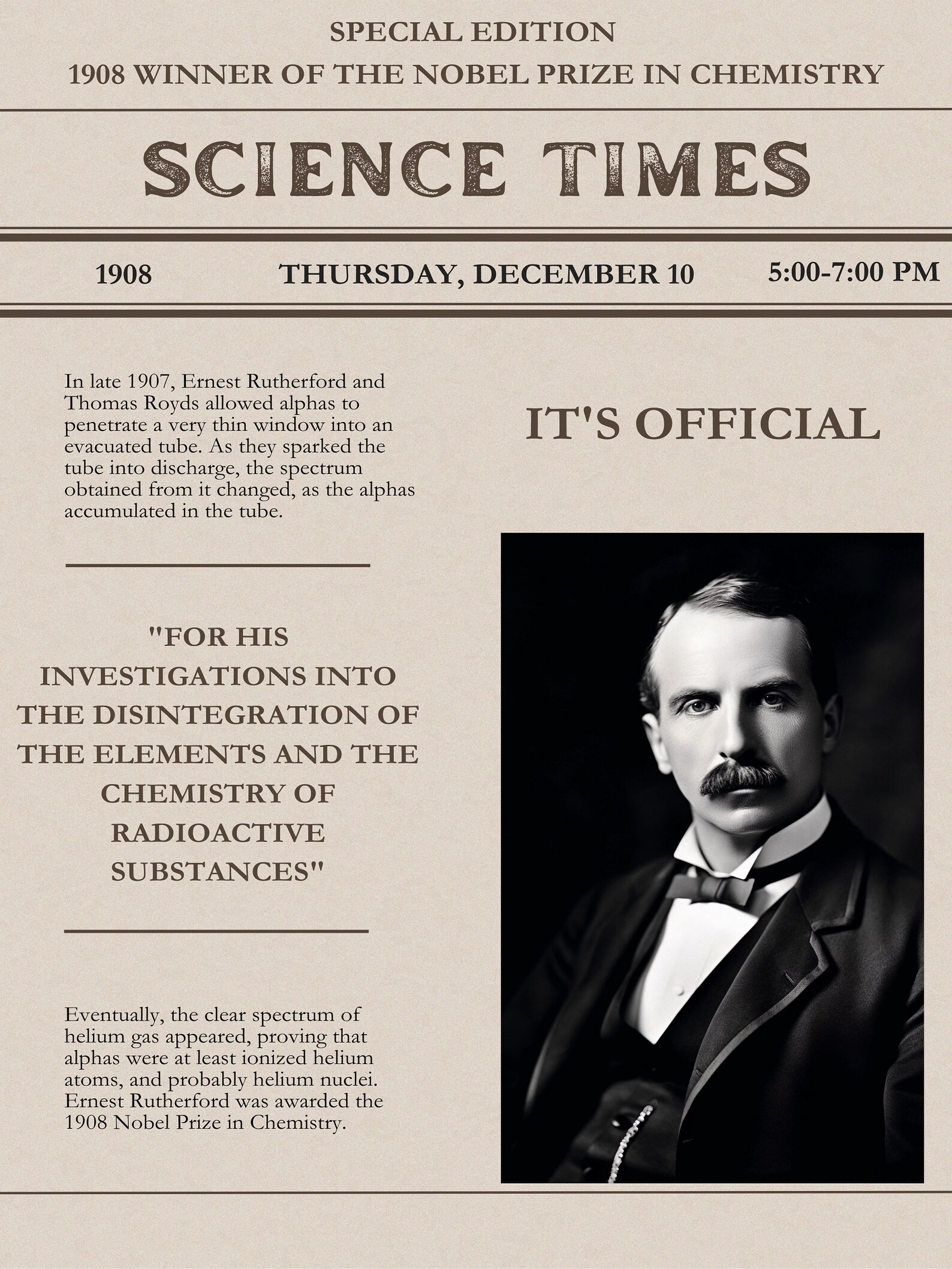 Ernest Rutherford: 1908 Nobel Chemistry Digital Poster - Home Decor ...