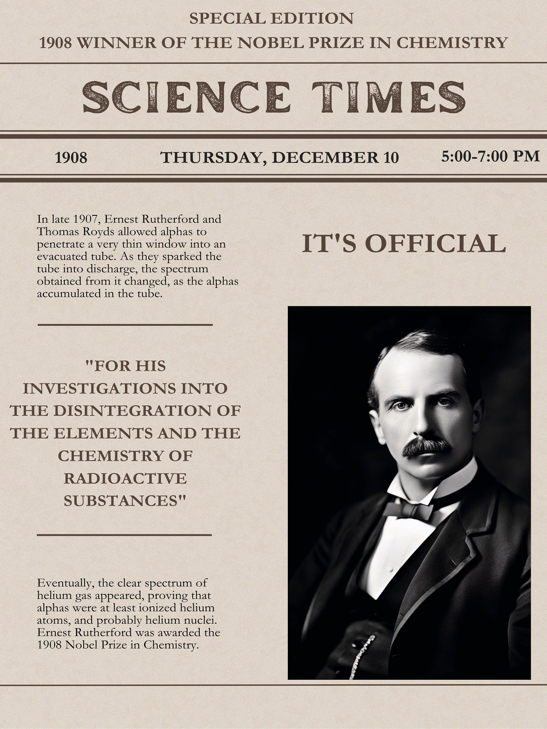 Ernest Rutherford: 1908 Nobel Chemistry Digital Poster - Home Decor ...