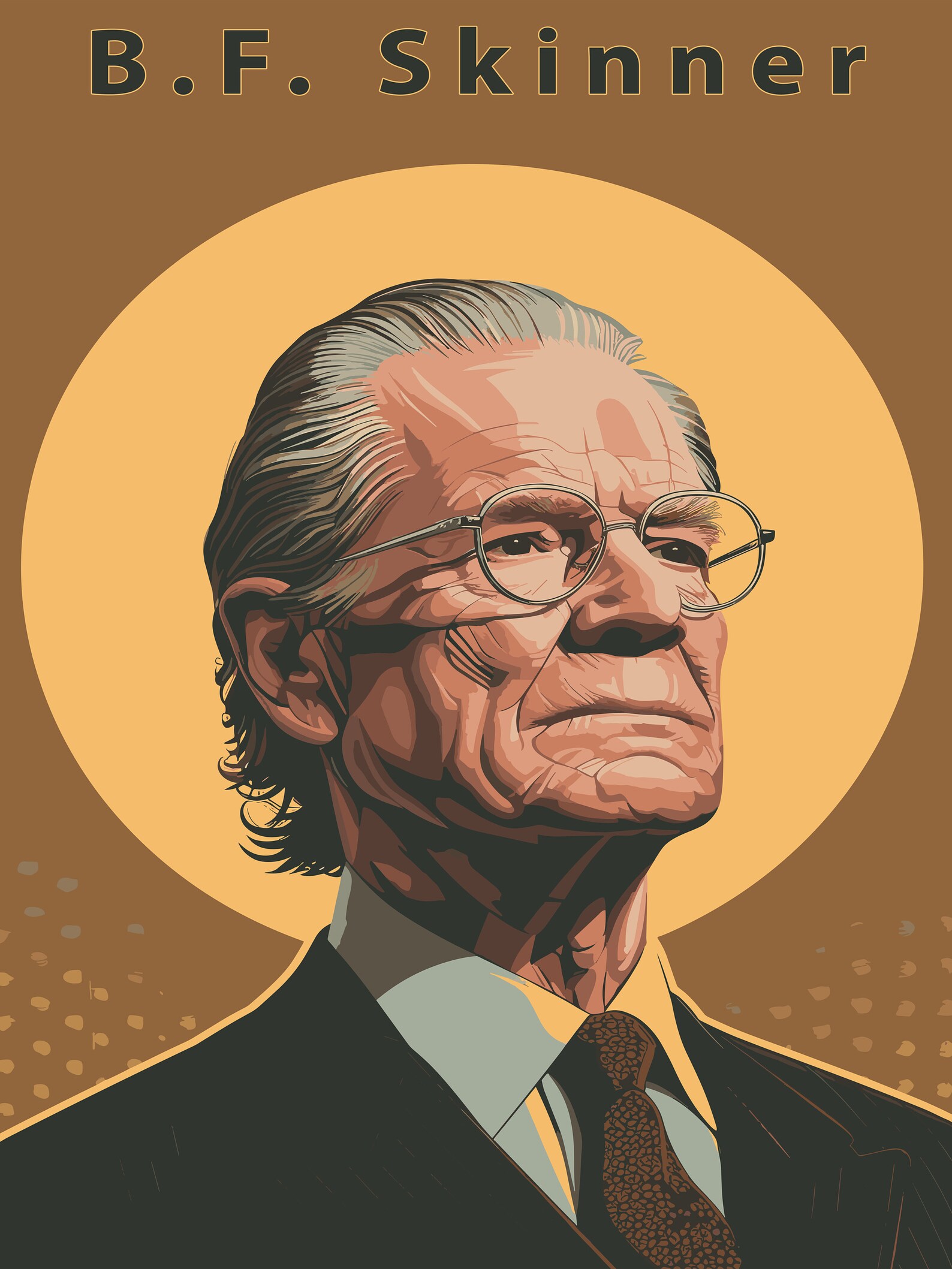 B.F Skinner Art Deco Portrait | American Psychology Icon | Art Deco ...