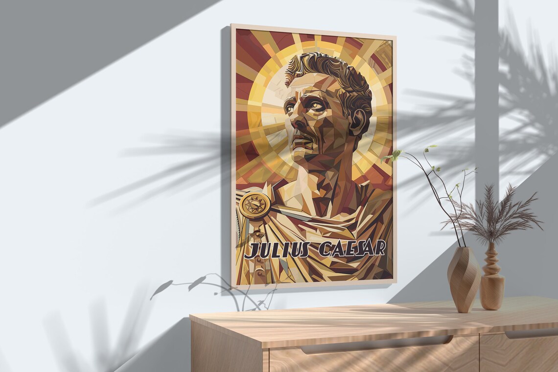 Julius Caesar Art Deco Portrait | Iconic Emperor | Wall Art | Home ...