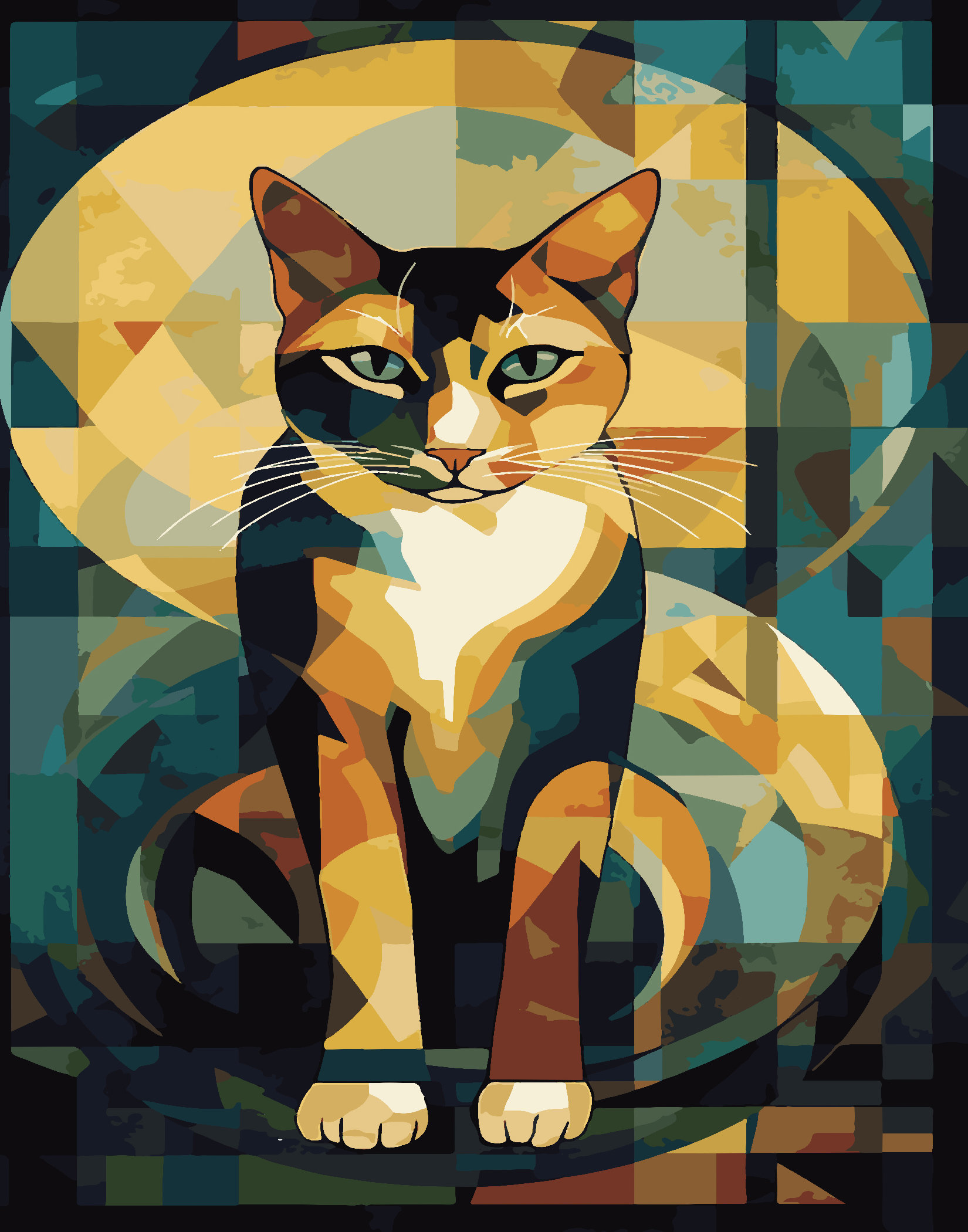 Art Deco Cats Set of 3, Animal Poster, Home Decor Office, Download ...