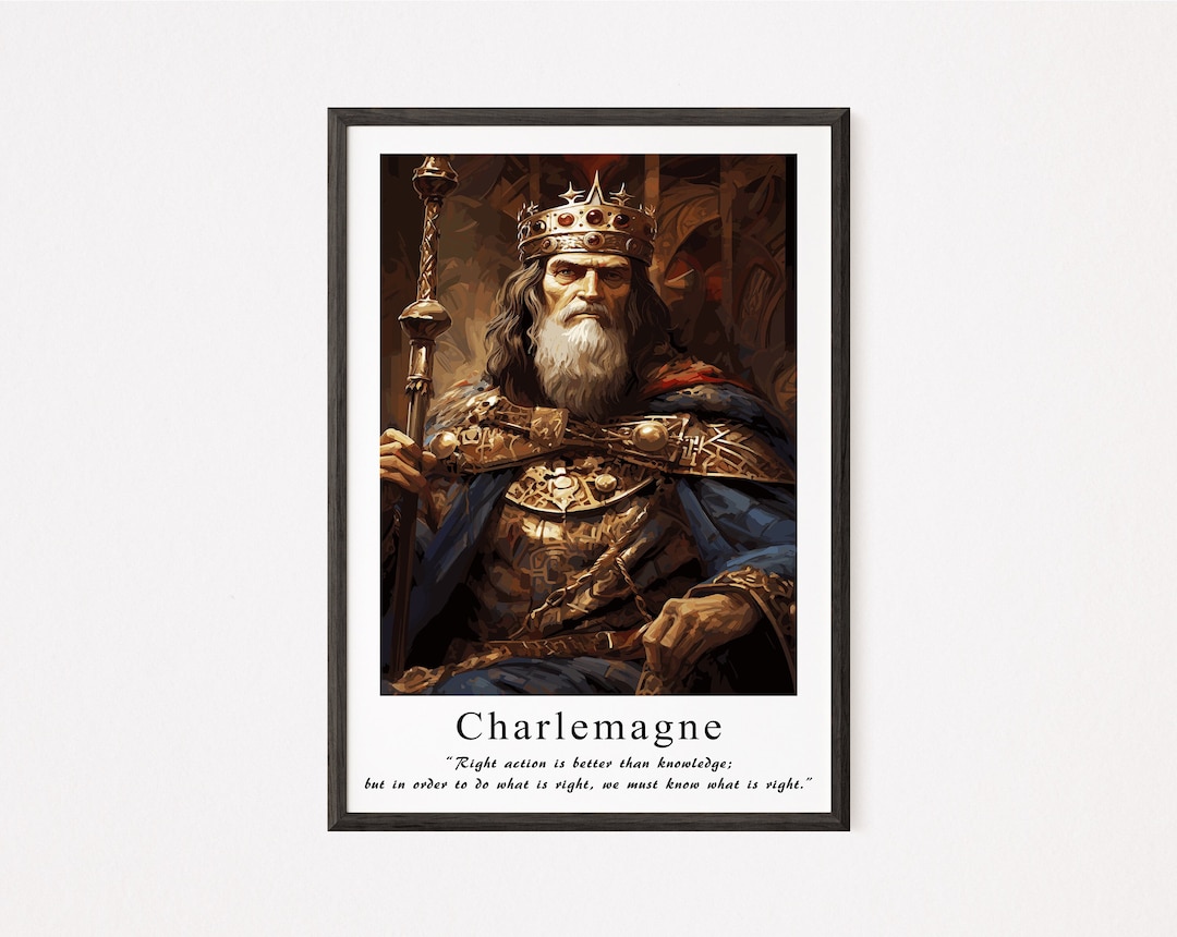 Charlemagne Portrait Digital Poster - Medieval History Art Print ...