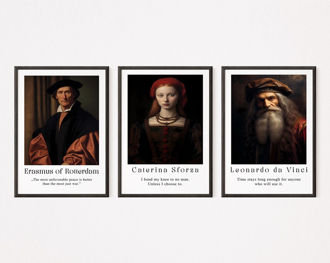Inspirational Historical Portrait Posters: Caterina Sforza, Erasmus of ...