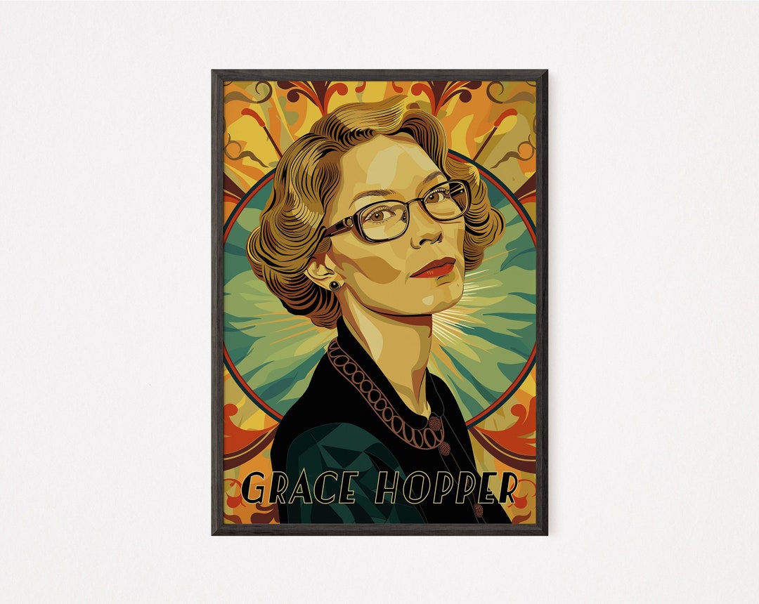 Grace Hopper Art Deco Portrait | the Iconic Mathematician | Wall Art ...