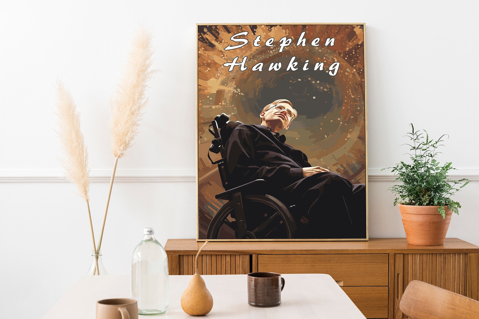 Stephen Hawking Vector Portrait Poster - Tribute to Physics Genius ...