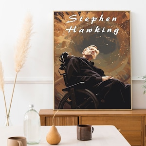 Stephen Hawking Vector Portrait Poster - Tribute to Physics Genius ...