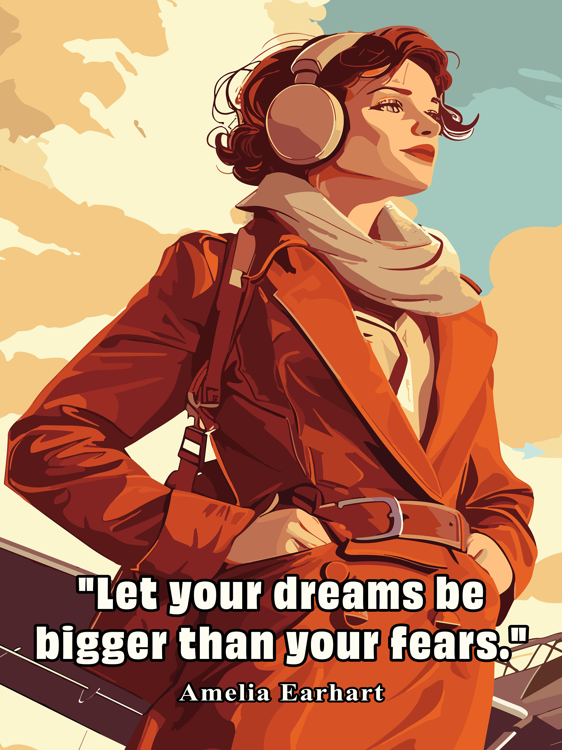 Amelia Earhart the History Icons Empowering Poster, Classrooms Art ...