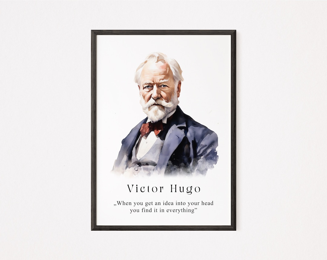 Victor Hugo Portrait Digital Watercolour Poster - Motivational Art ...