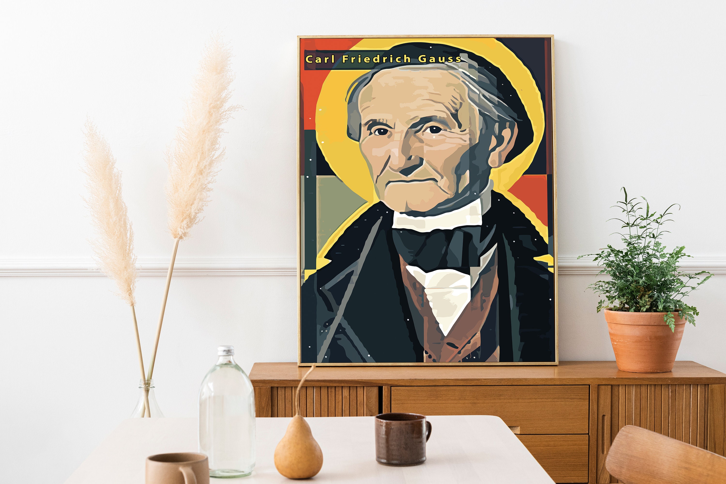 Carl Friedrich Gauss Art Deco Portrait | German Mathematician Icon ...