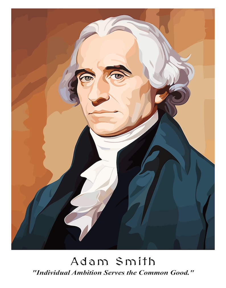 Adam Smith Art Deco Portrait – Father of Economics (digital Download ...