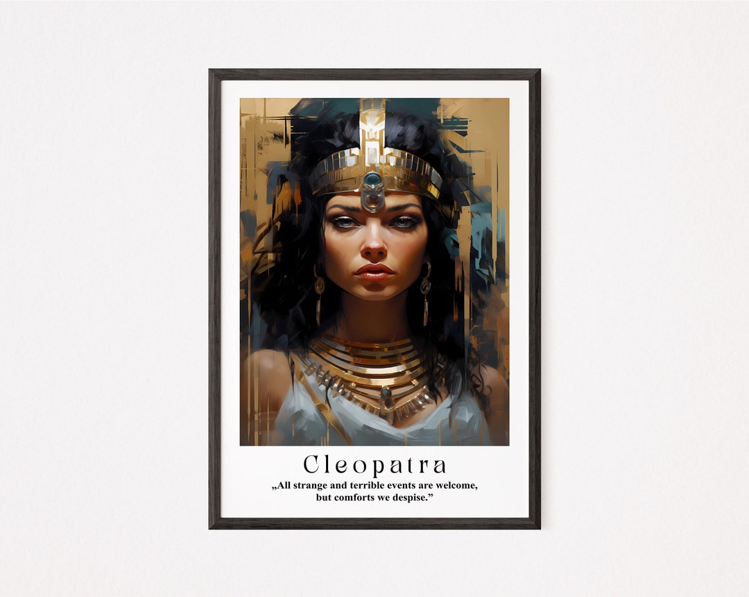 Egyptian Queen Cleopatra Digital Portrait Poster - Historical Art Print ...