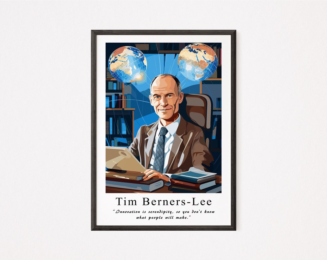 Tim Berners-lee Portrait Poster - Digital Download | Innovator of the ...