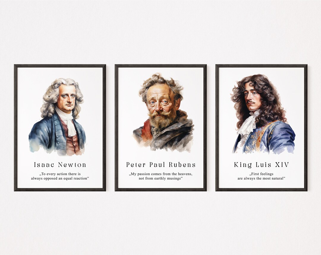 Baroque Icons Digital Poster Set: Newton, Louis XIV, Rubens - Immersive ...
