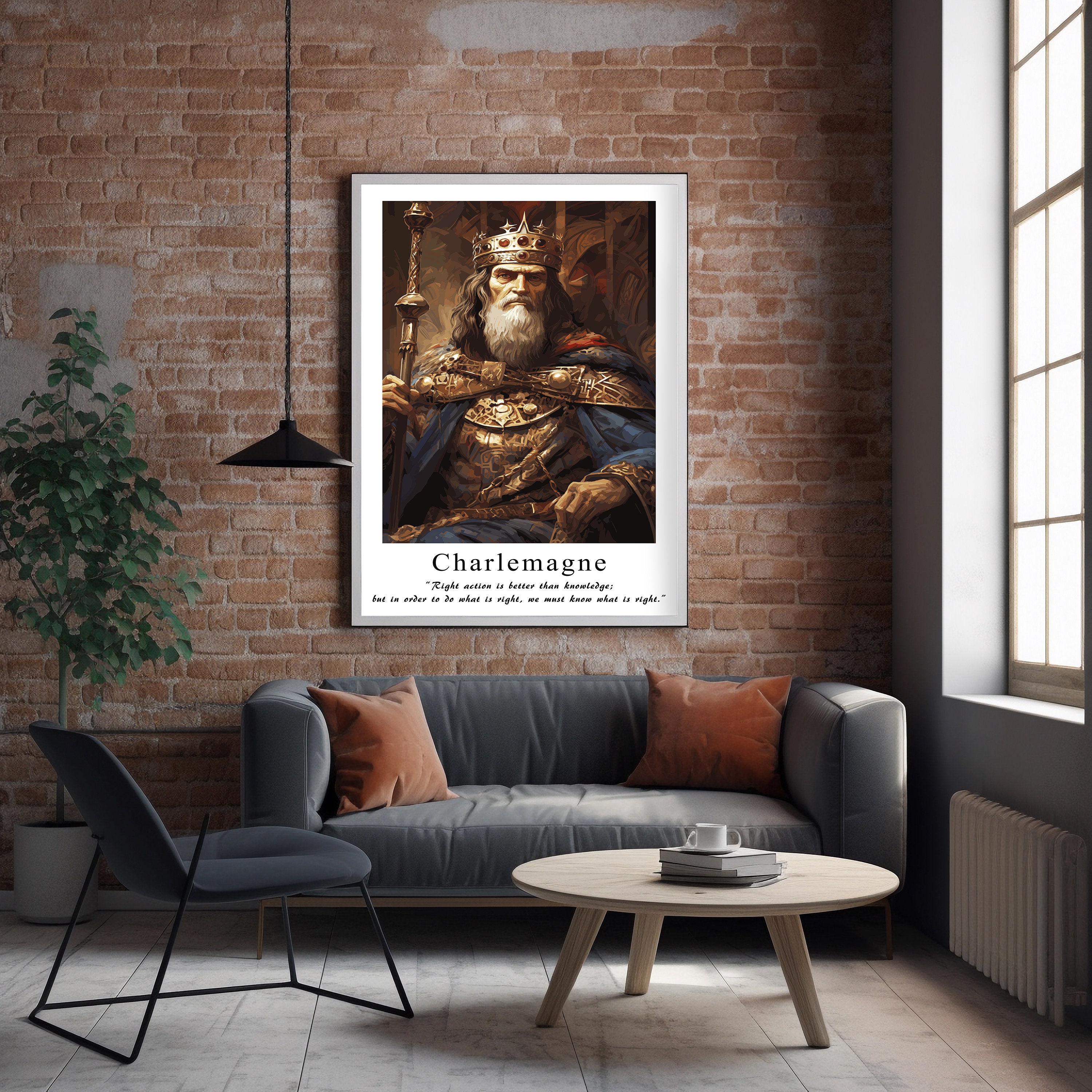 Charlemagne Portrait Digital Poster Medieval History Art - Etsy