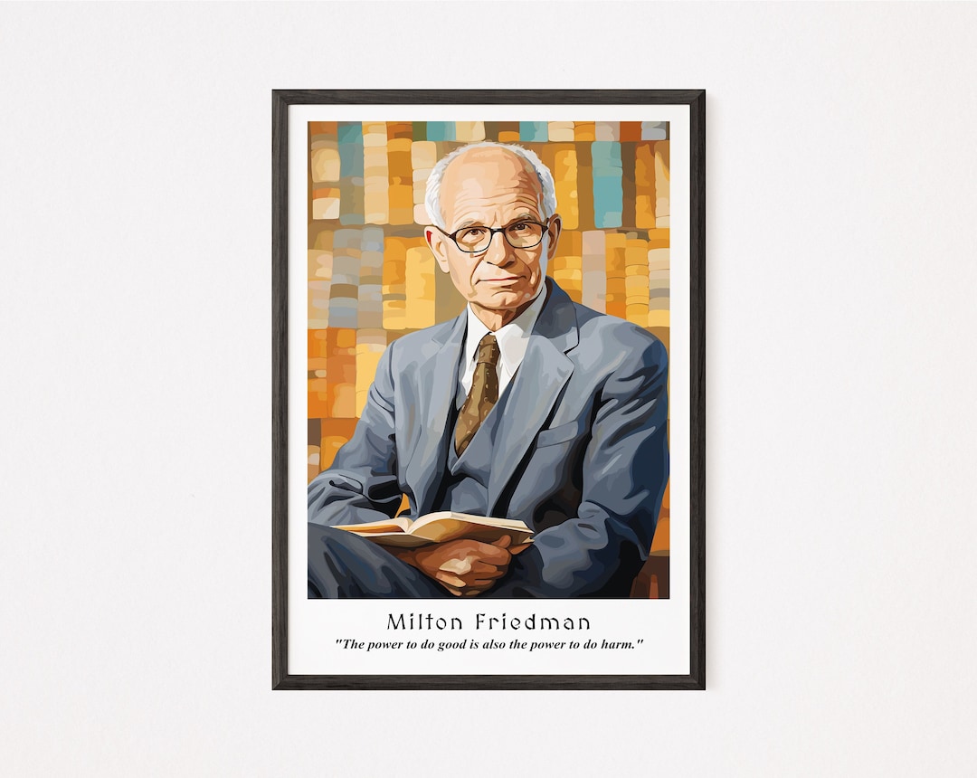 Milton Friedman Art Deco Portrait - Digital Download | Iconic Economist ...