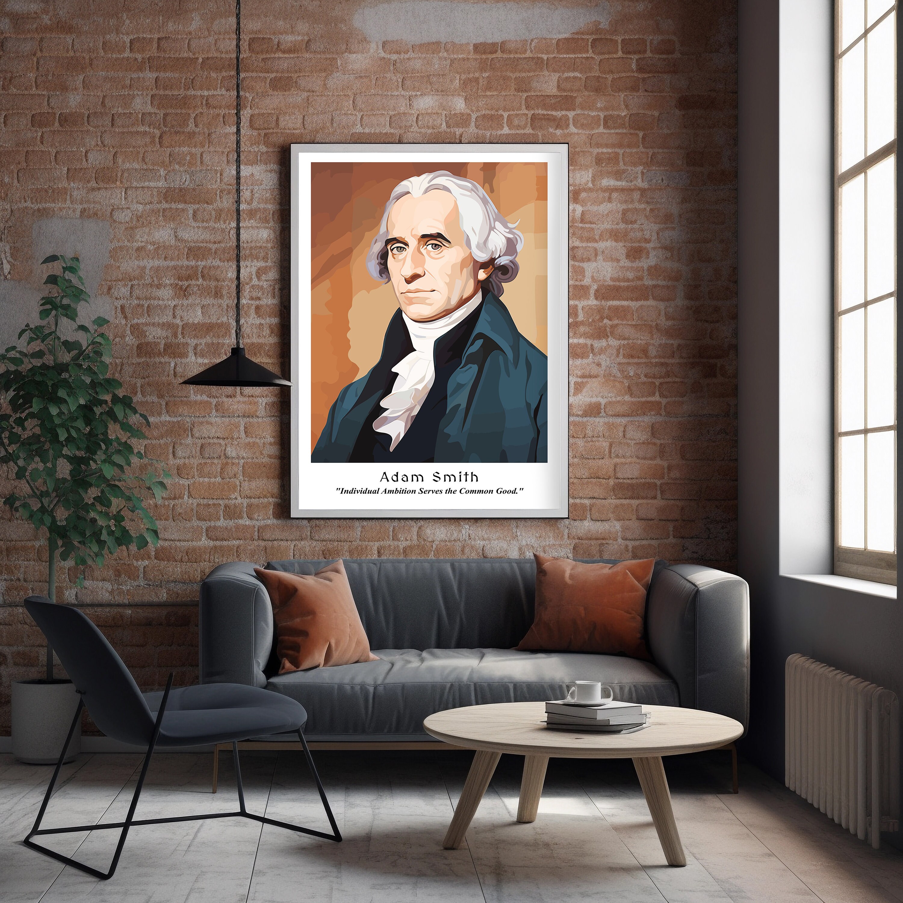 Adam Smith Art Deco Portrait – Father of Economics (digital Download ...