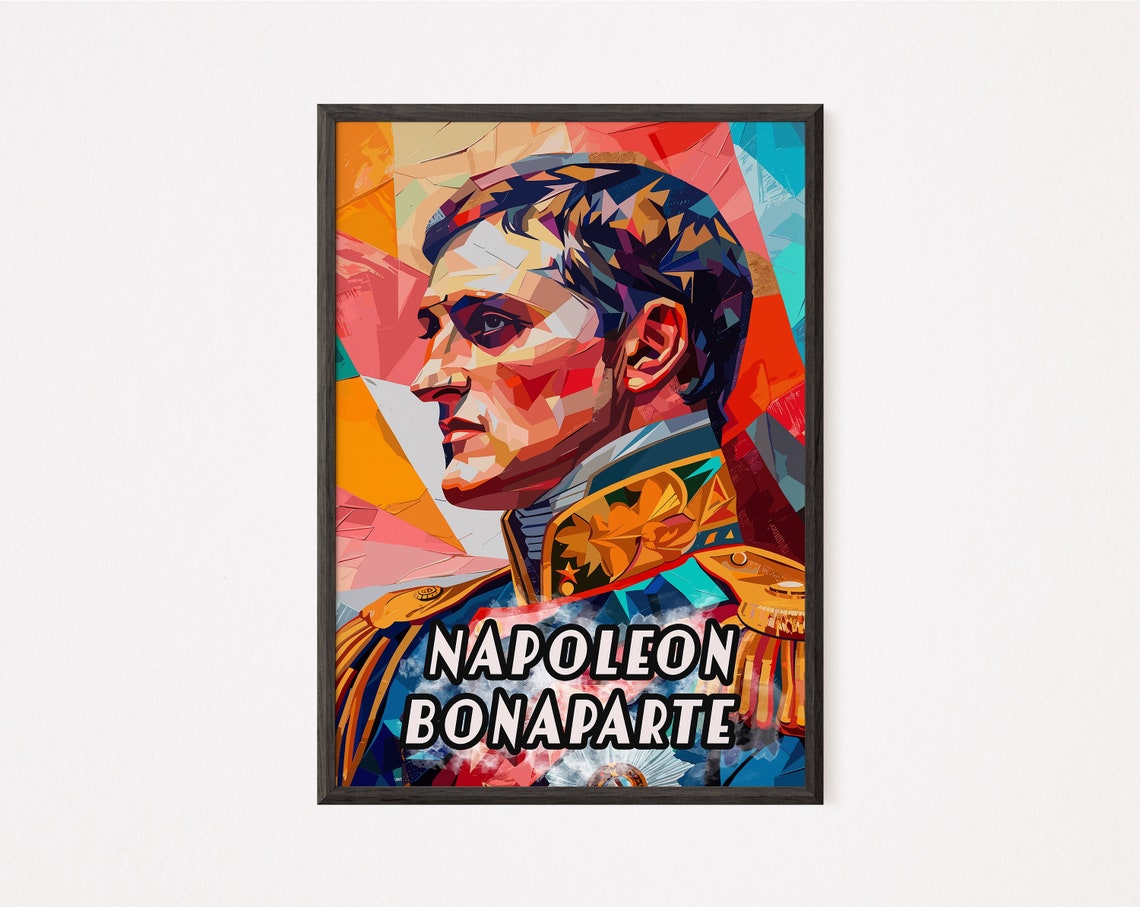 Napoleon Bonaparte Art Deco Portrait | Iconic Ruler | Wall Art | Home ...