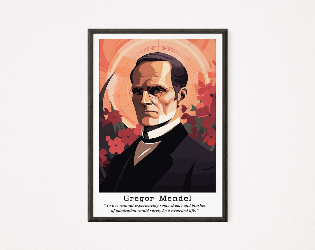 Gregor Mendel Genetics Poster - Digital Download Art | Biology Science ...