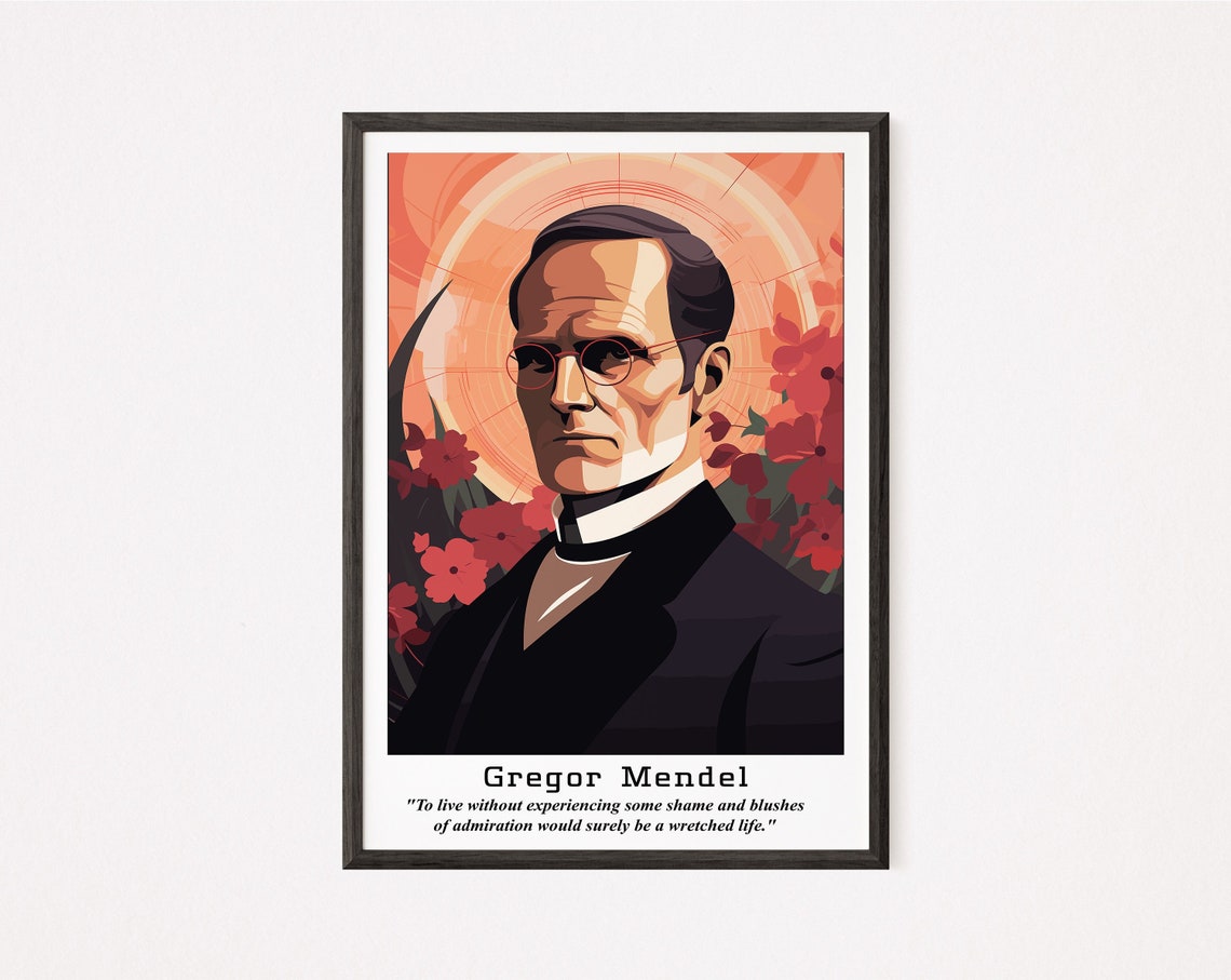 Gregor Mendel Genetics Poster - Digital Download Art | Biology Science ...