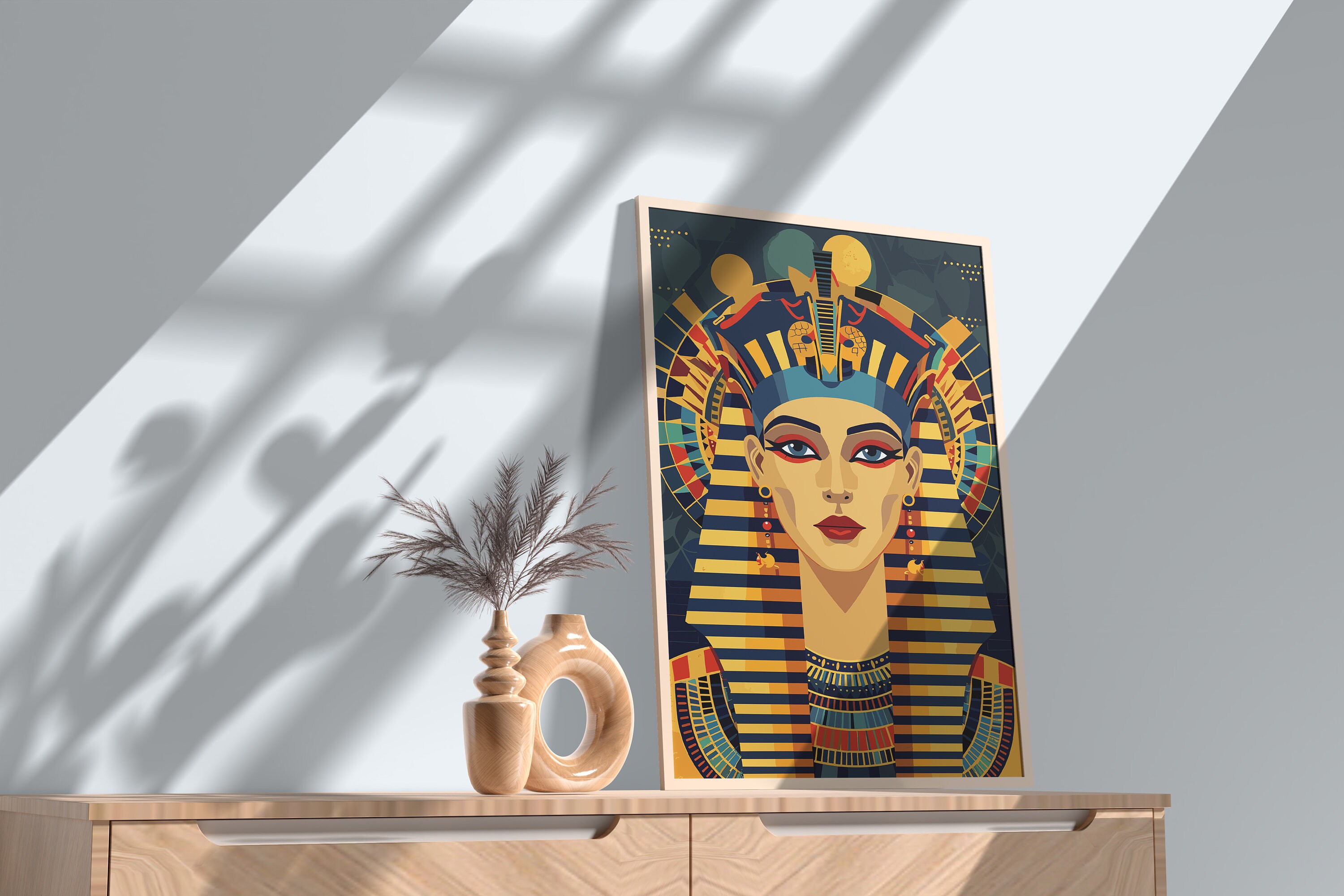Cleopatra Art Deco Portrait | Egyptian Great Queen | Art Deco Wall Art ...