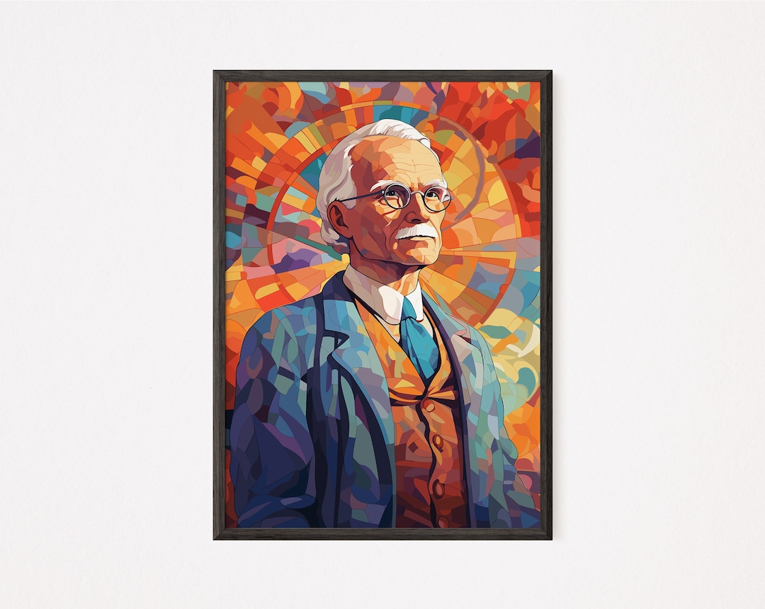 Carl Gustav Jung Art Deco Portrait: Digital Print for Psychology ...