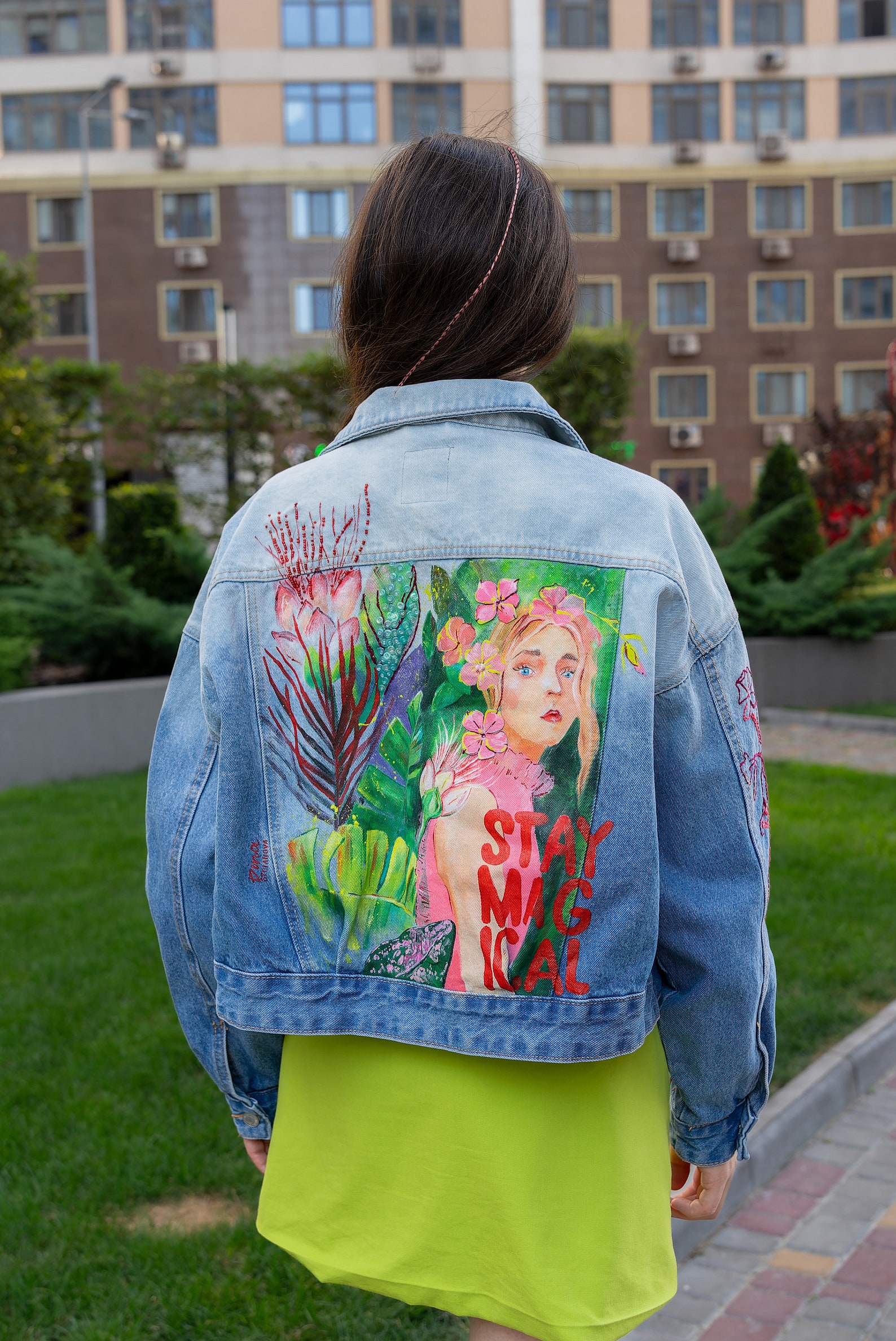 Jeans, Denim Jacket, Hand-painted Denim Jacket, Women's Denim Jacket ...