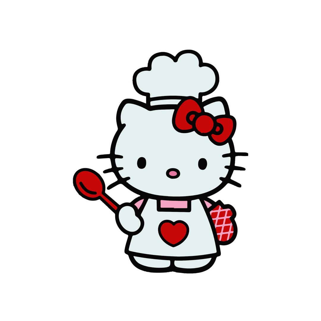 Kitty Hello Kawaii Chef Baker Machine Embroidery Design File DIGITAL - Etsy