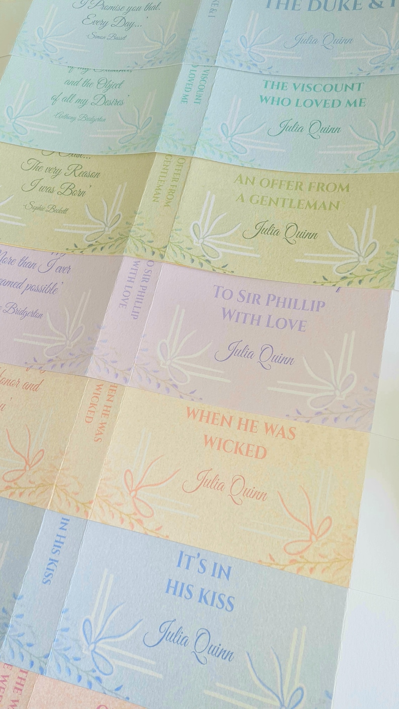 Bridgerton HARDBACK Dust Jacket, Book Cover, Book Dust Cover Set of 9 ...