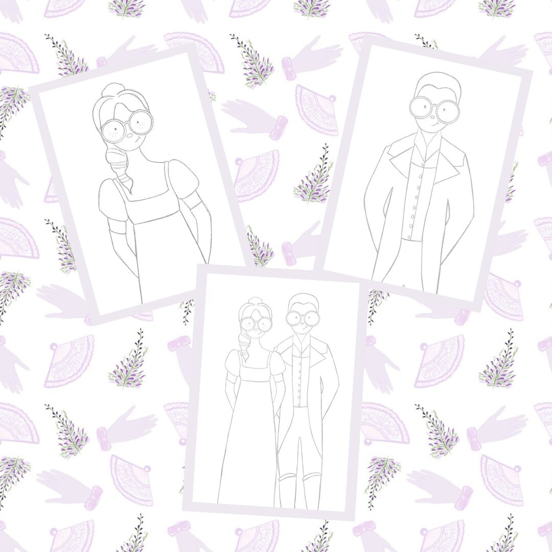 Printable Colour in 'bridgerton' Inpsired Characters. A6 Printable ...