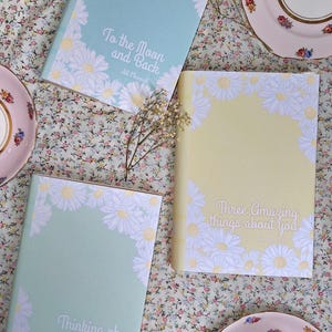 Printable Daisy Book Dust Jacket Set: Pastel Book Cover (digital ...