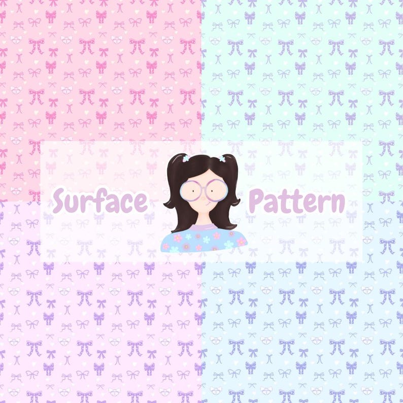 Cute Bow Surface Pattern, Seamless Fabric Print (digital Download) - Etsy
