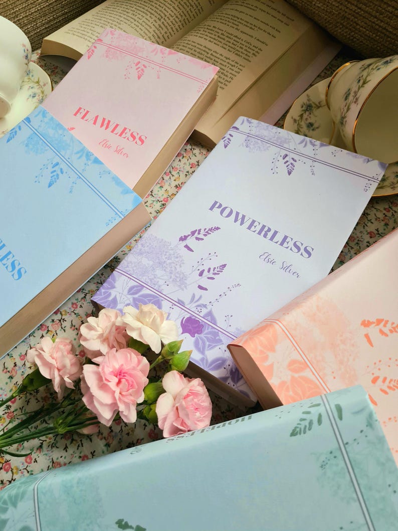 Custom Floral Book Dust Jacket Set: Colorful Decorative Covers ...